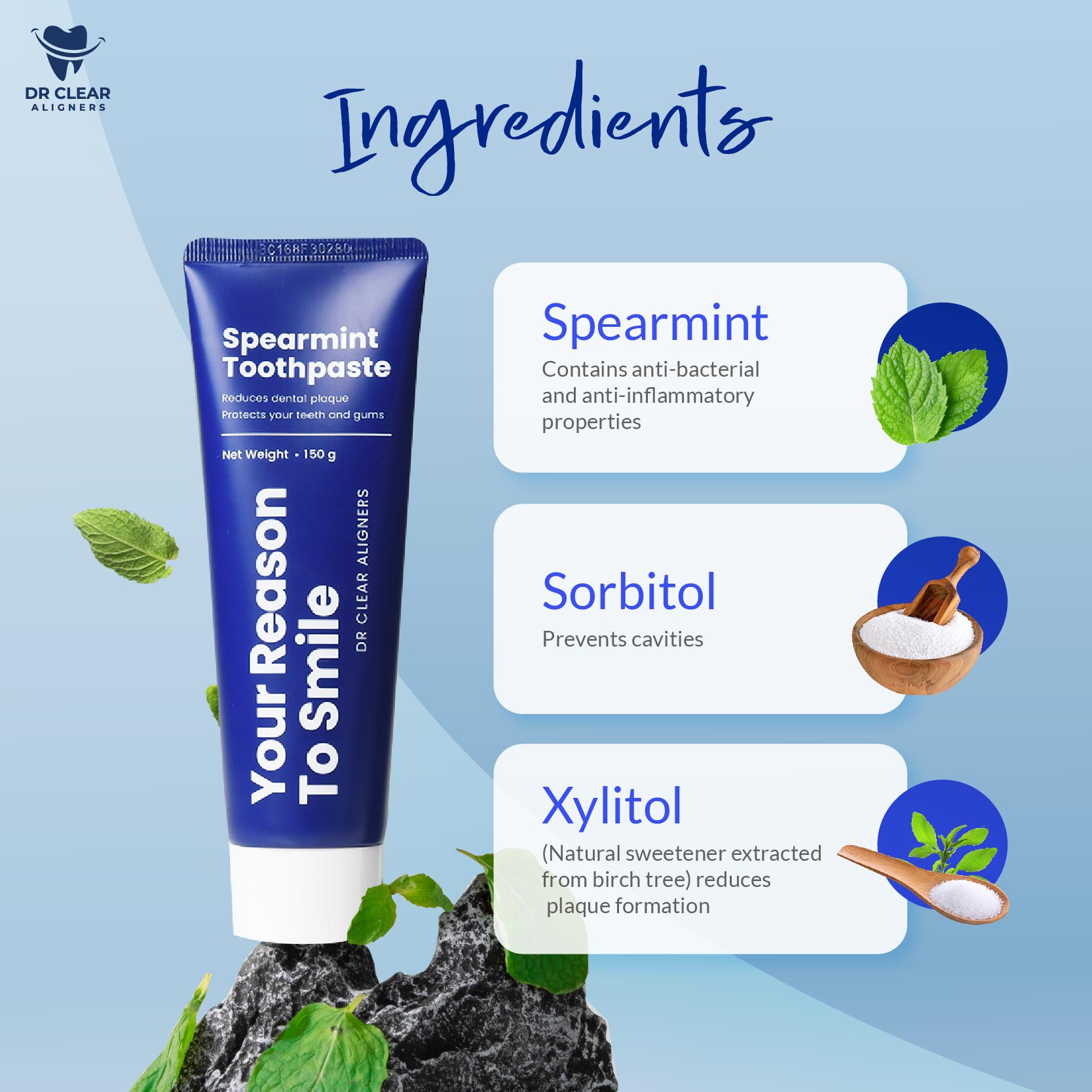 Dr Clear Aligners Spearmint Toothpaste - Dr Clear Aligners Singapore