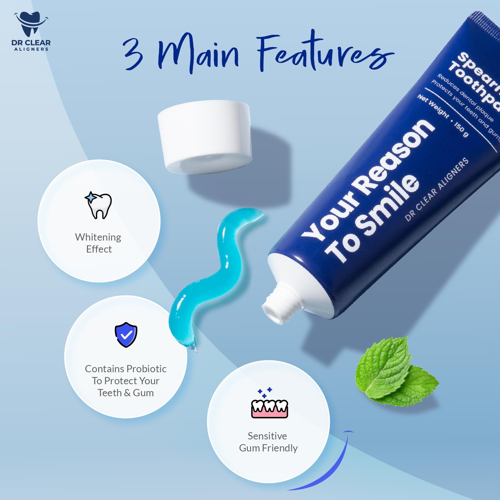 Dr Clear Aligners Spearmint Toothpaste - Dr Clear Aligners Singapore