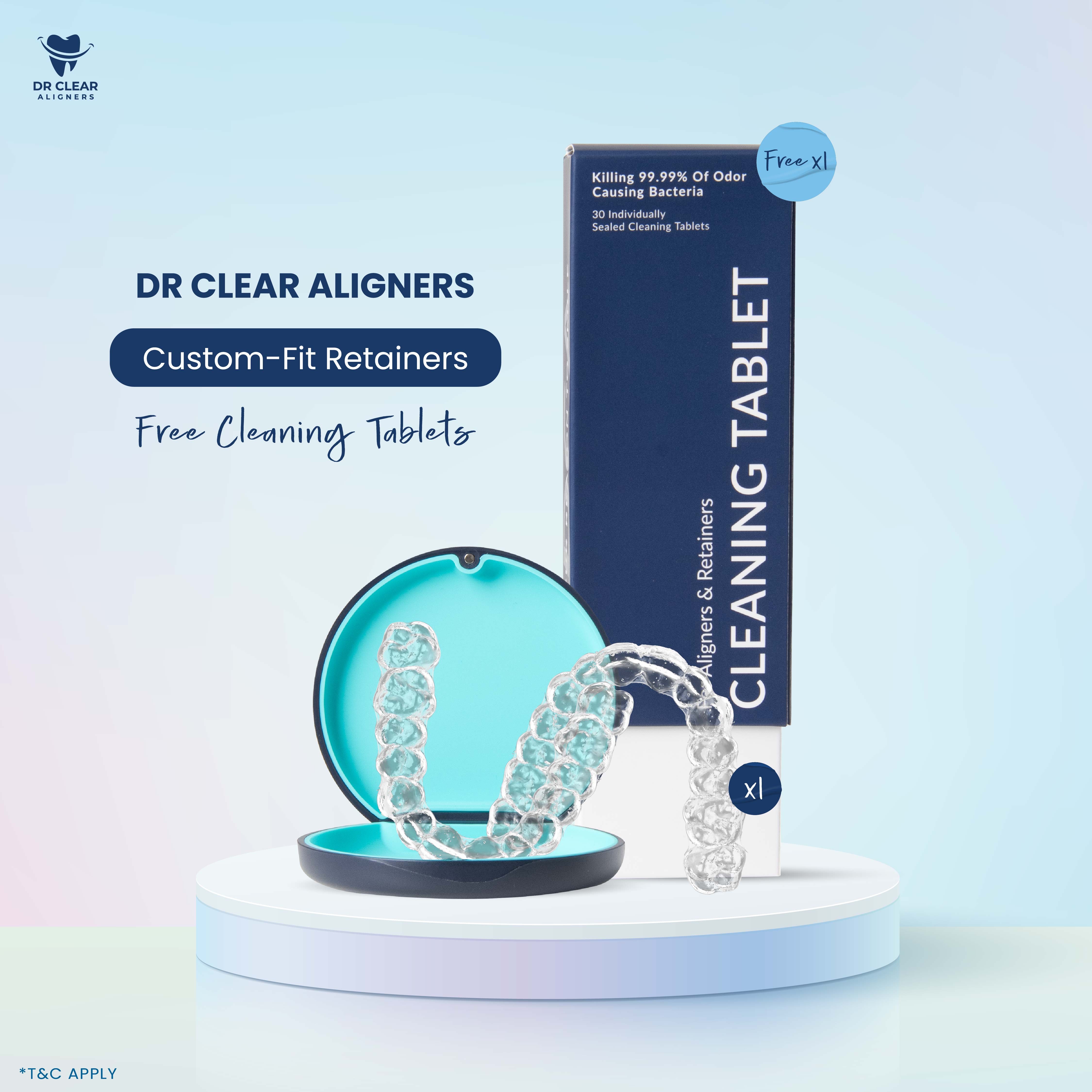 Dr Clear Aligners Custom-Fit Retainers + Cleaning Tablets + Casing - Dr ...